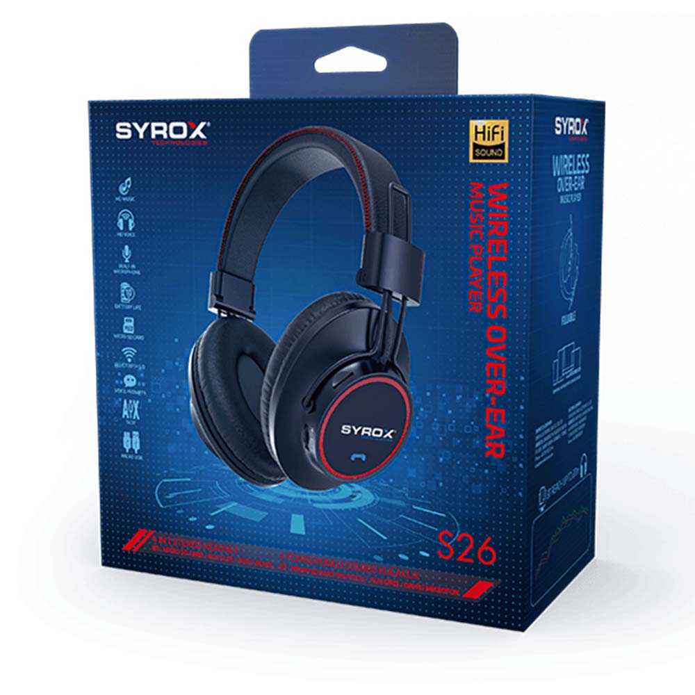 SYROX Bluetooth OverEar Slušalice | AUX, MicroSD, FM Radio | 5.1 ...