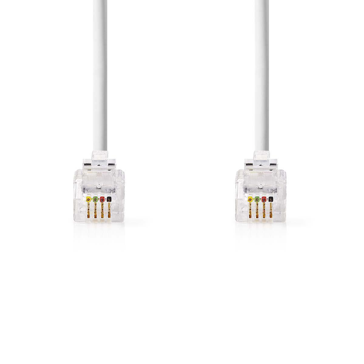 NEDIS Spiralni Telefonski Kabel | RJ10 Muški - RJ10 Muški | 2.0 m ...