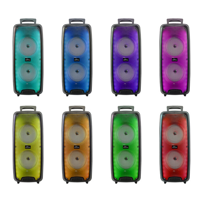 Bluetooth RGB Zvučnik s Mikrofonom | Radio, USB, MicroSD | 1000 W ...