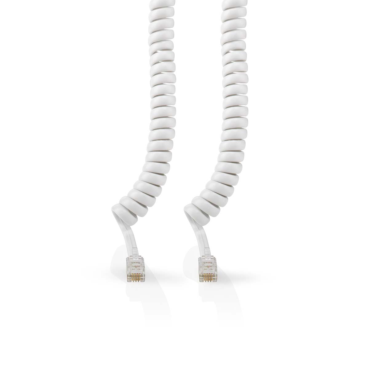 Spiralni Telefonski Kabel | RJ10 Muški - RJ10 Muški | 2.0 m | Bijeli ...