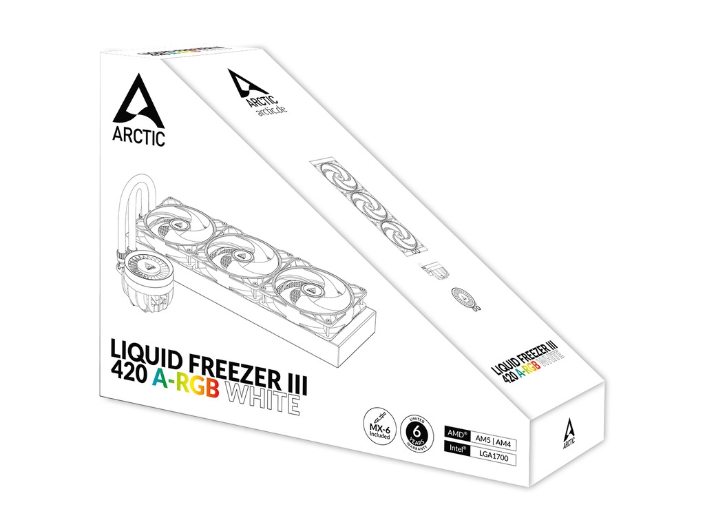 Liquid Freezer III 420 A-RGB White | AiO CPU Water Cooler - Orbiter G