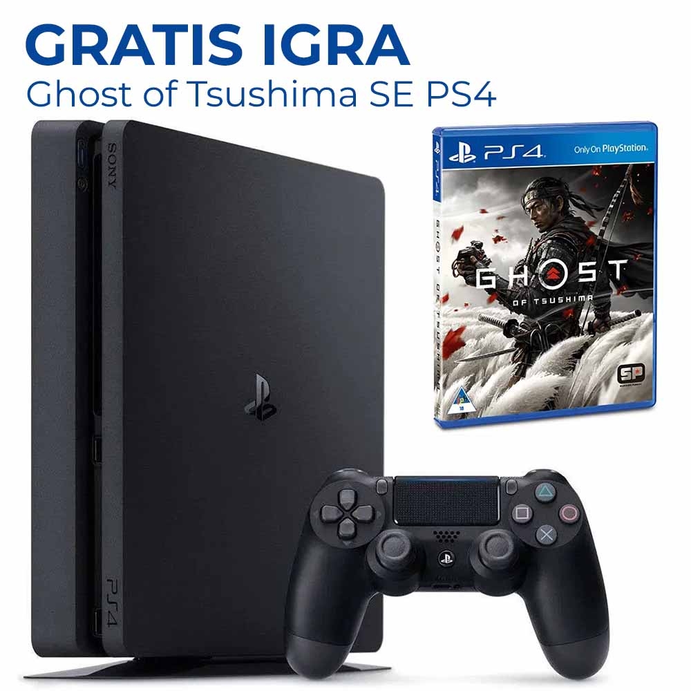 PlayStation 4 500GB F Chassis Black + Ghost of Tsushima SE PS4 - Orbiter G