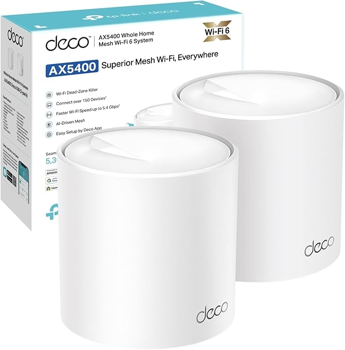 TP-Link Deco X60 (2-pack) AX5400 Whole Home Mesh Wi-Fi 6 System - Orbiter G